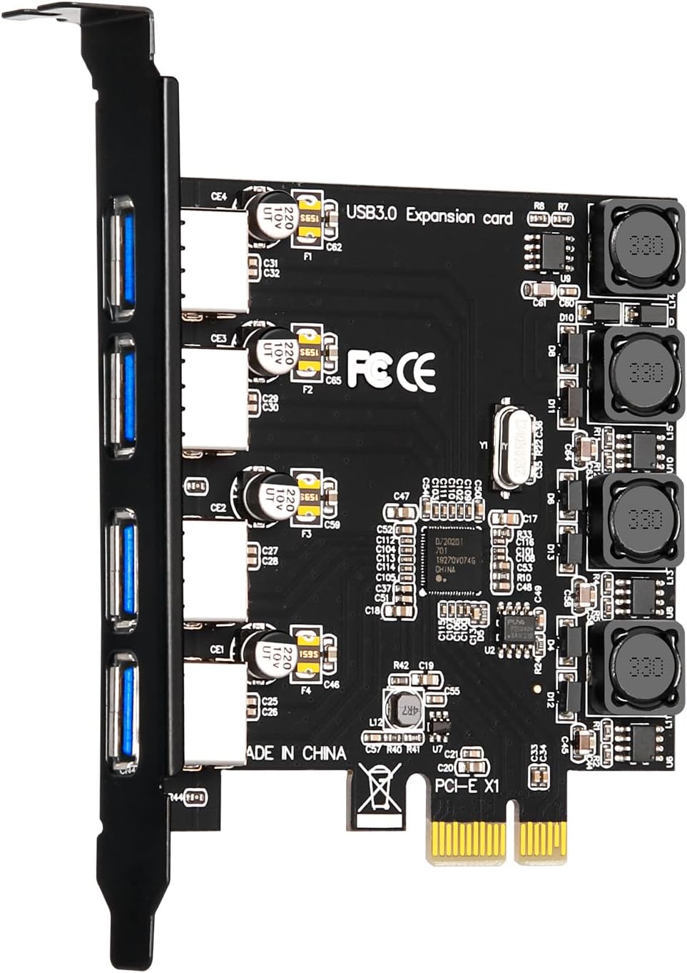 Amazon.com: XRIKUI PCIe to USB 3.0 5X USB-A and 2X USB-C Ports ...