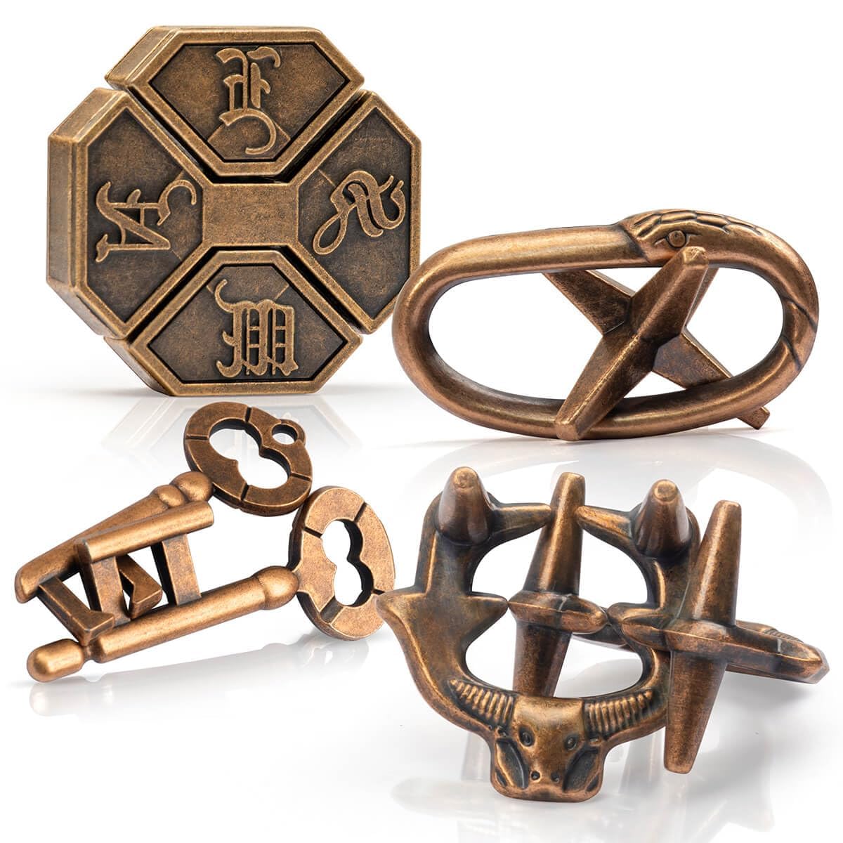 Buy 4Pcs Metal Puzzles for Teens and Up, 3D Puzzles Brain Teaser Set ...