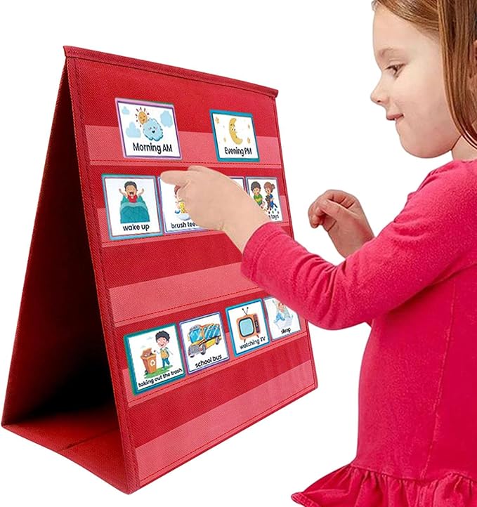 Rooeling Classroom Jobs Pocket Chart - Table Top Pocket Chart Stand ...