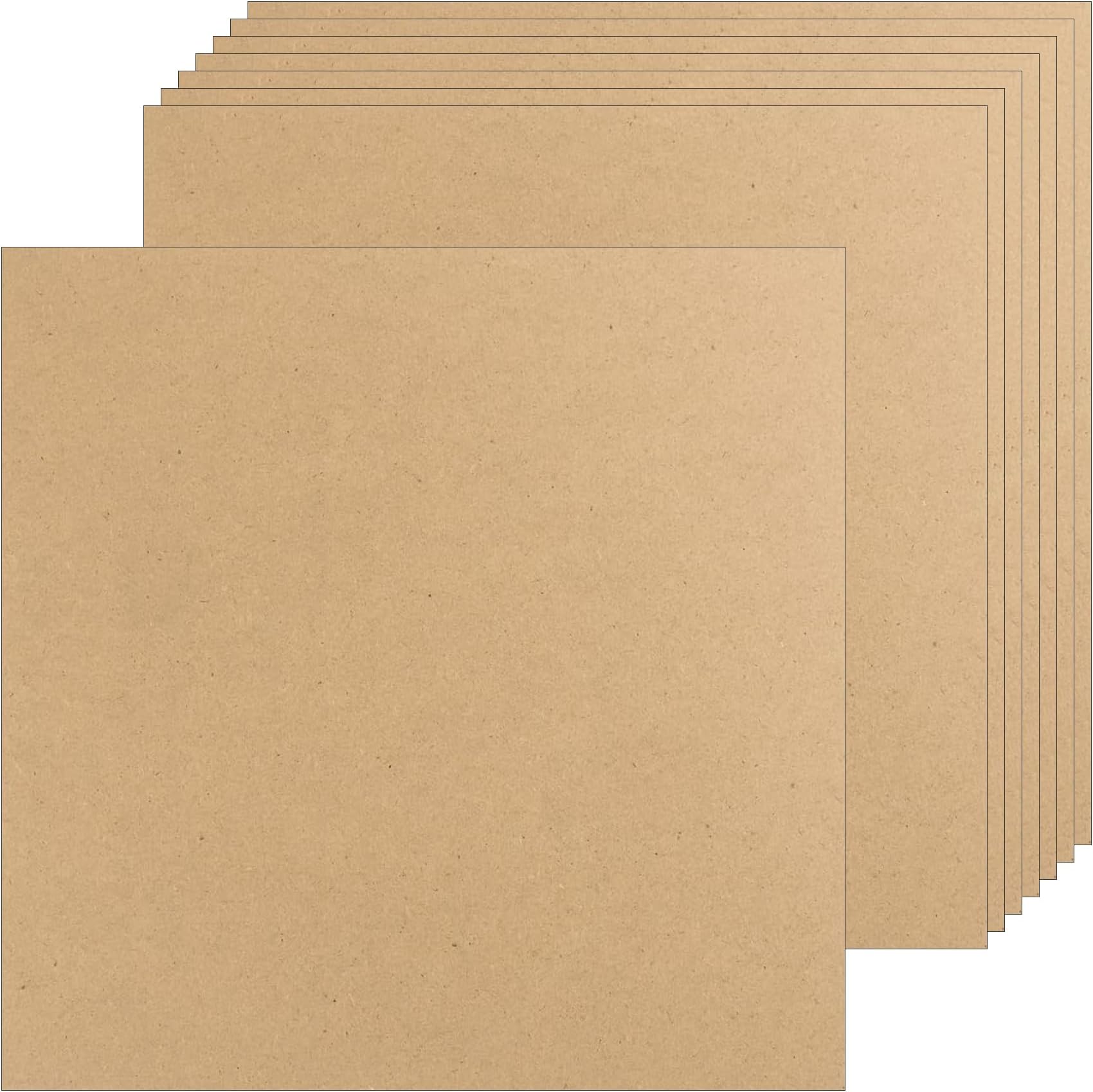 Acidea MDF Wood Board for Crafts, 12x12x1/8 Inch-3 mm Thick, 8 Pack ...