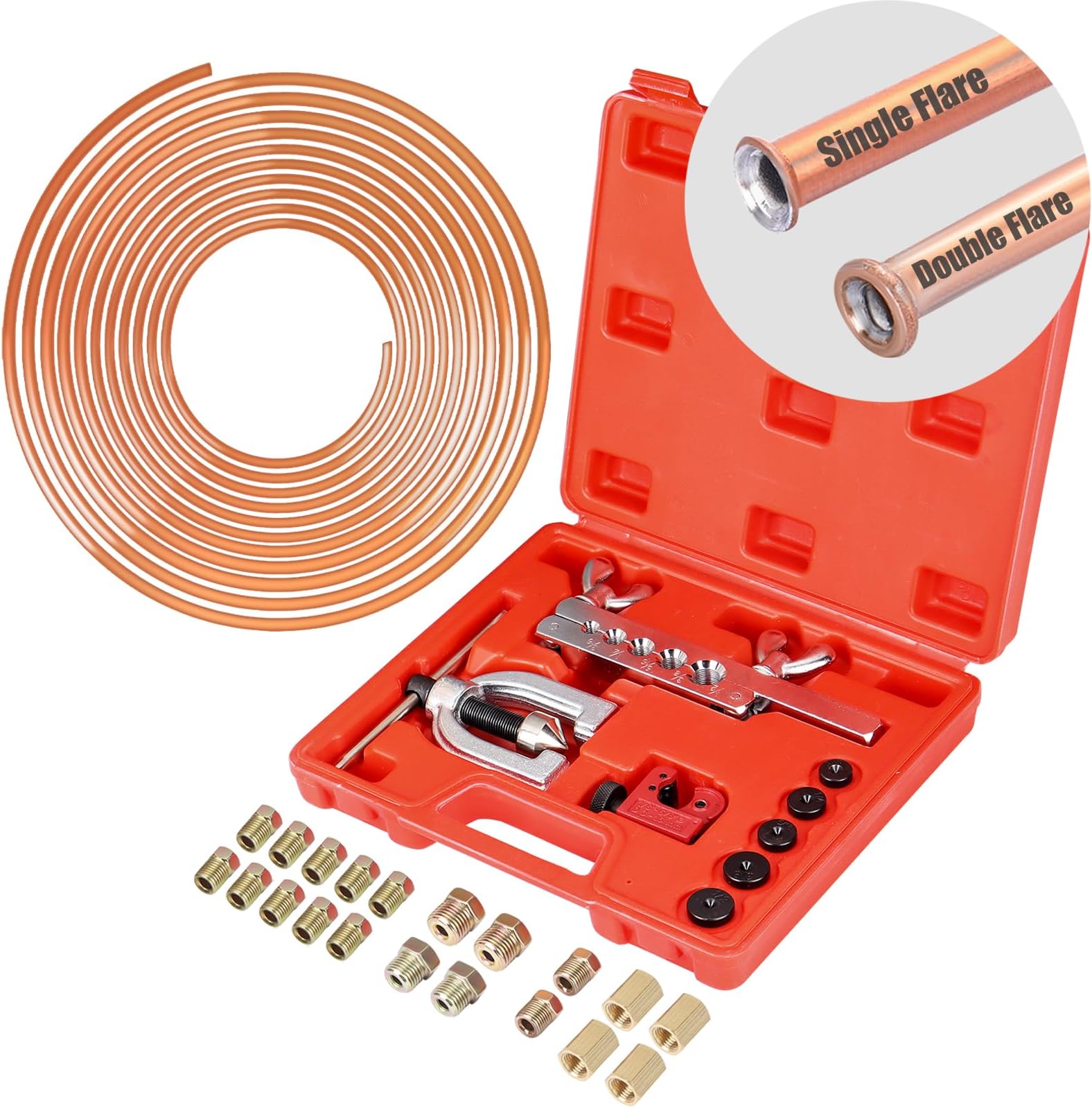 Amazon.com: The Stop Shop 25 ft 3/16 Brake Line Kit - Steel Roll WITH ...