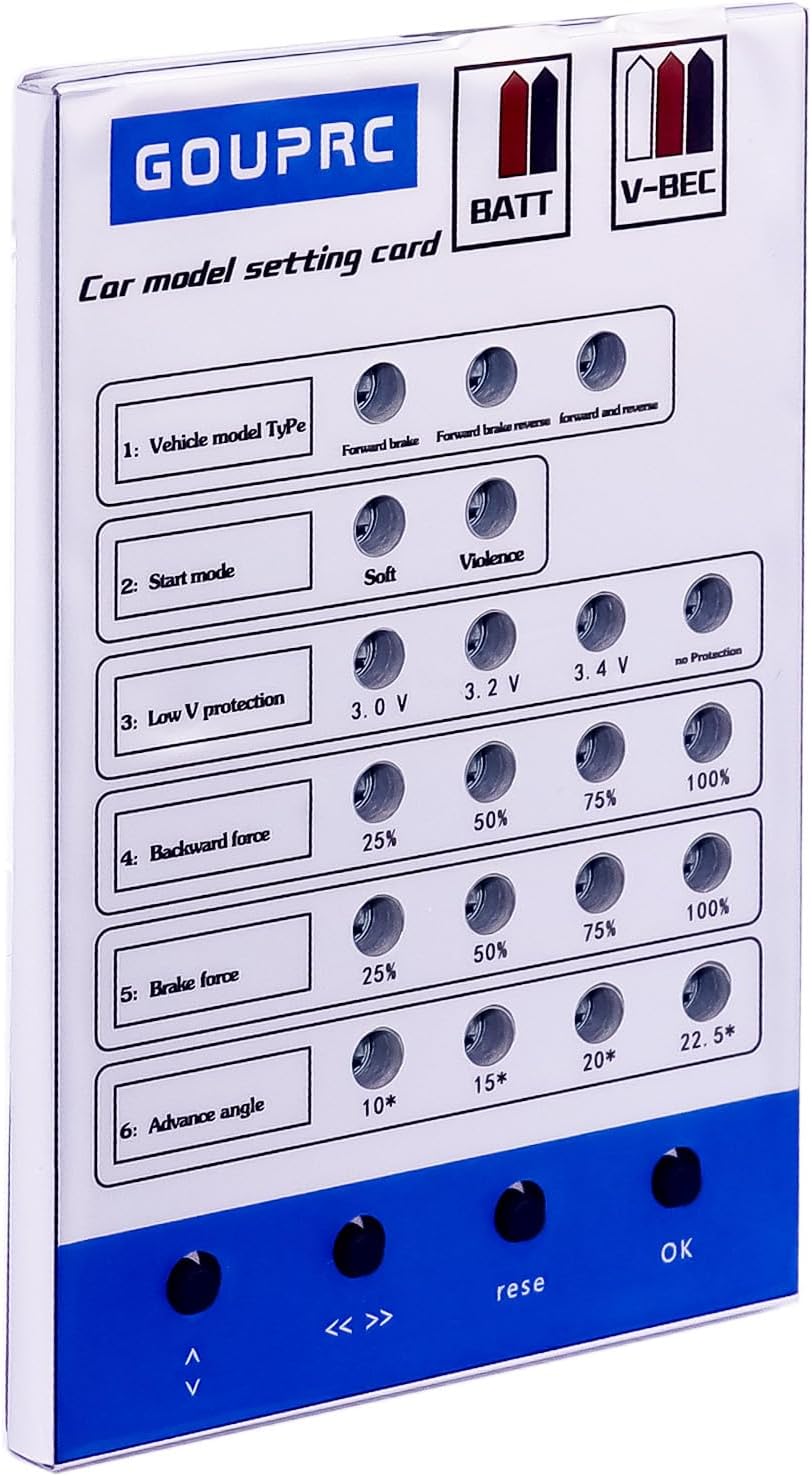 Amazon.com: GOUPRC Brushless RC ESC Programming Card for brushless ESCs ...