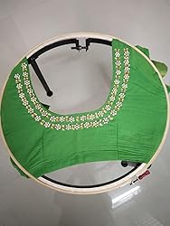 NK Ind. 18-inch Metal Aari Work Stand and Wooden Hoop,18 inch (Black ...