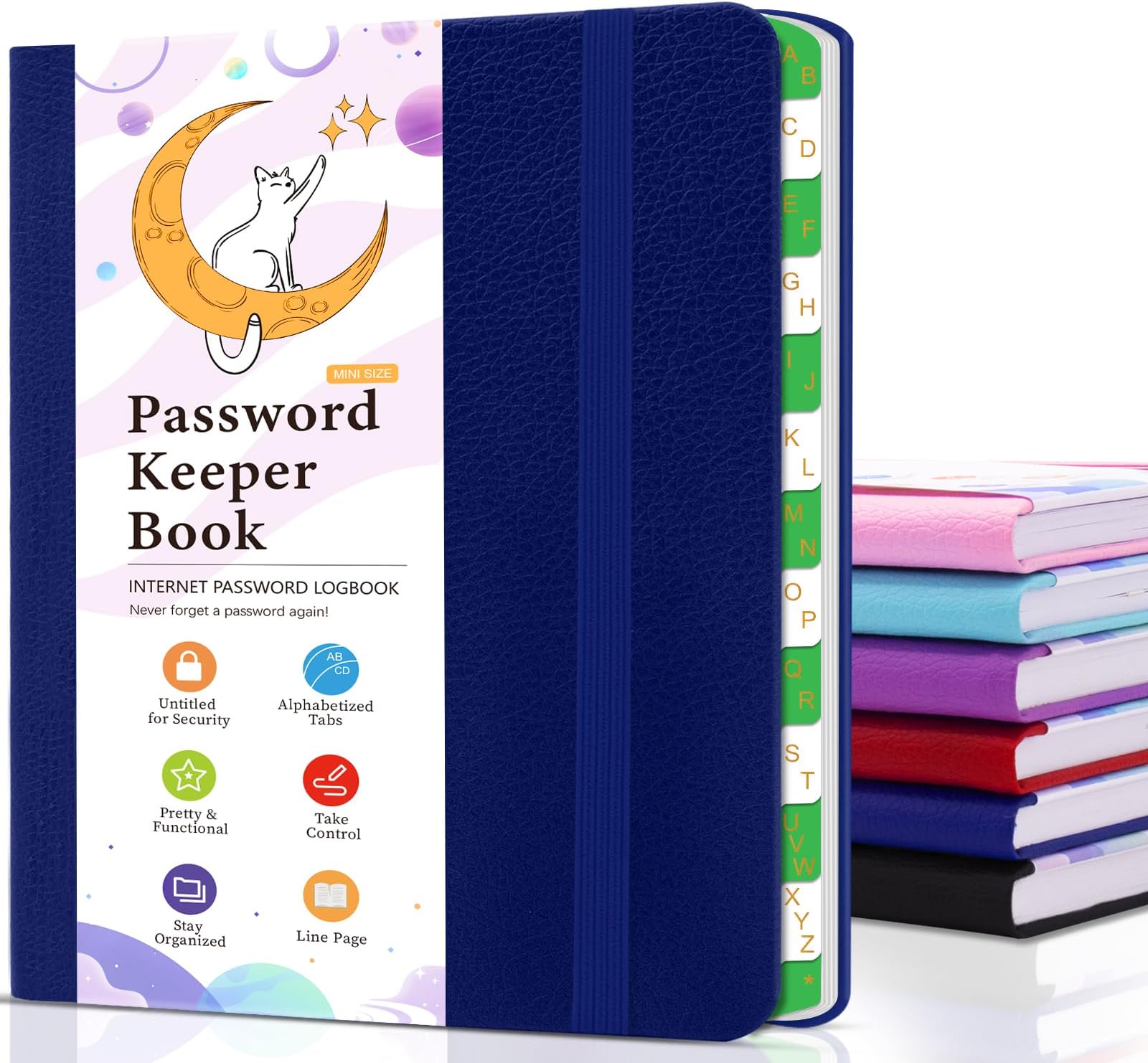 Password Book with Alphabetical Tabs, 11.5 x 15.5 cm Small Password ...