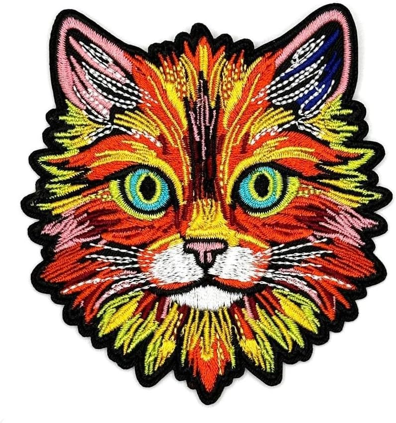 Amazon.com: 3.5" Cat Patch - Embroidered Cat Sew On Iron On Aesthetic ...