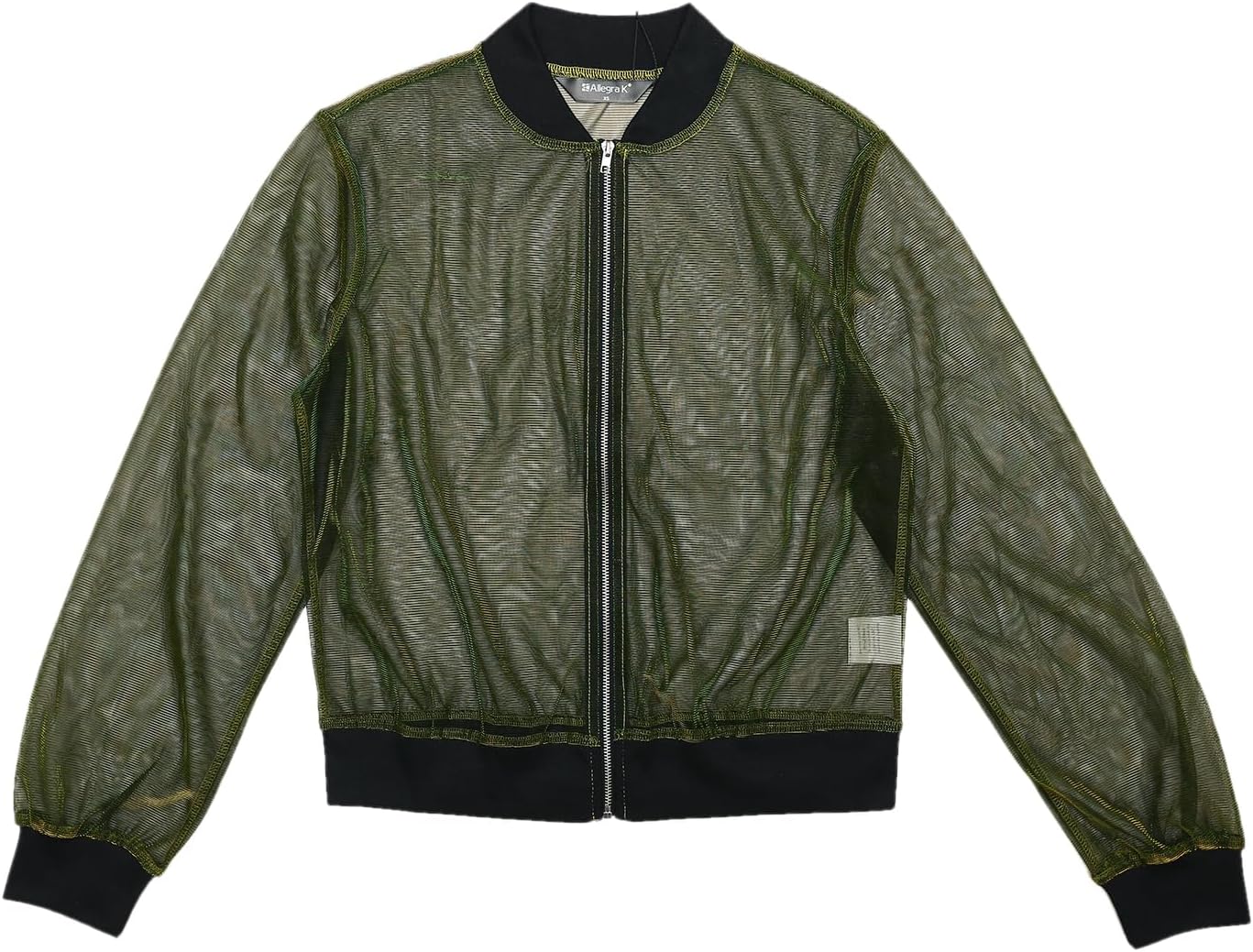 Amazon.com: Allegra K Sheer Mesh Jacket for Women's Glitter Shiny See ...