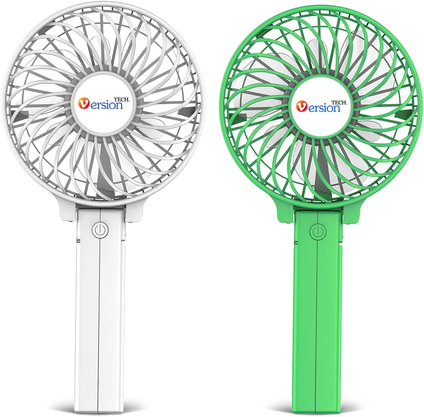 Amazon.com: VersionTECH. Portable Handheld Fan 2Pack, White+Green ...
