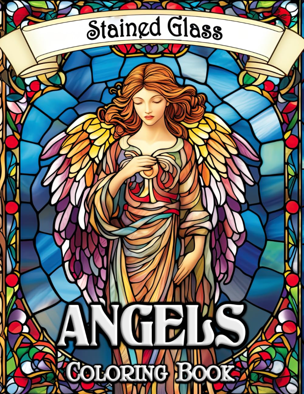 Amazon.com: Stained Glass Angels Coloring Book: Divine Artistry in Your ...