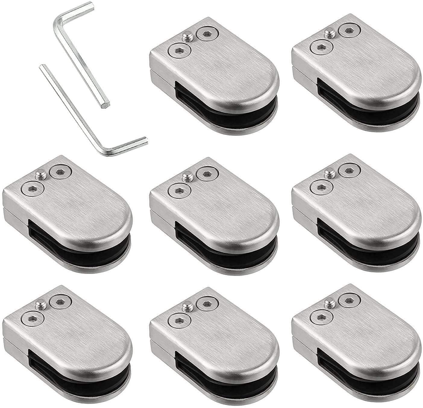 Buy ybaymy 24PCS Glass Clamp 6-8mm Stainless Steel Glass Clips with ...