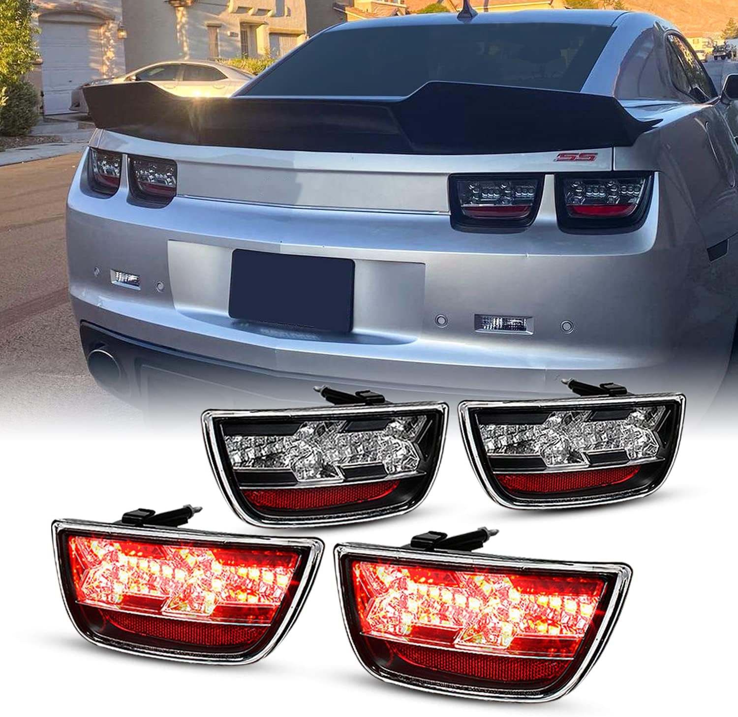 Amazon.com: GTINTHEBOX 2PCS 3D Smoked Lens 27-SMD Red Full LED Rear ...