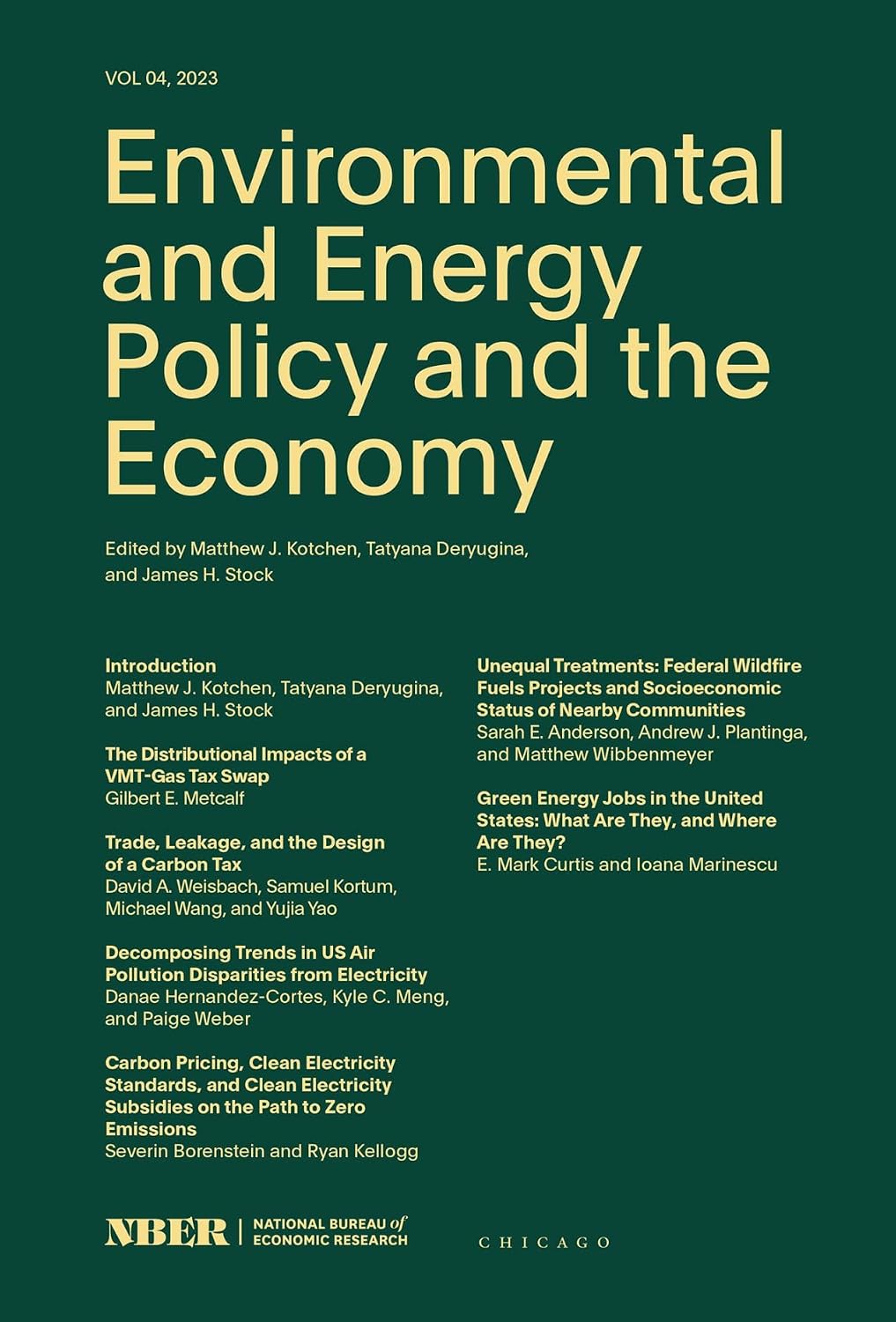 Environmental and Energy Policy and the Economy: Volume 4 (Volume 4 ...