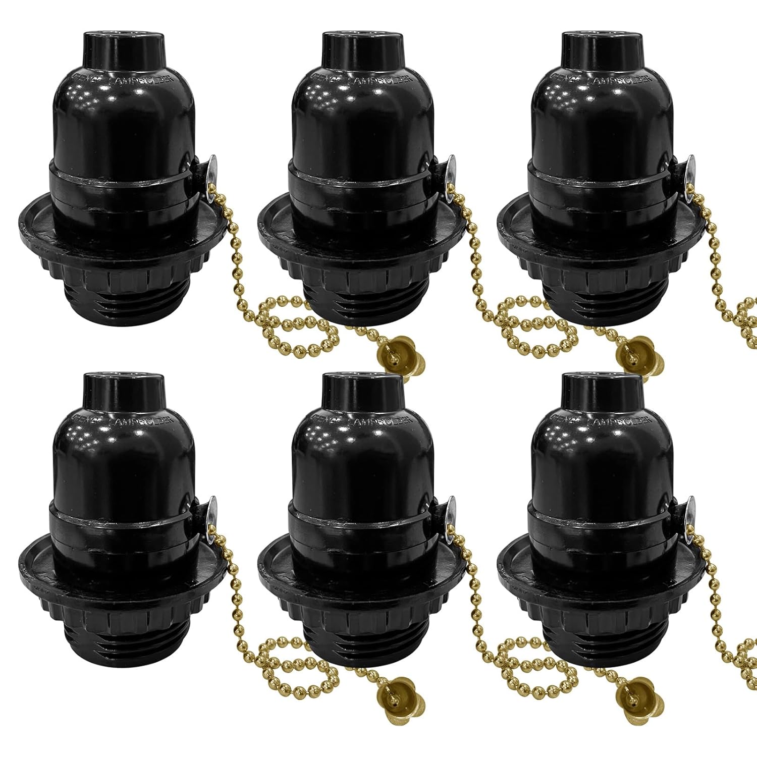 6Pcs E26 Lamp Socket with Pull Chain Switch, Threaded Lamp Socket ...