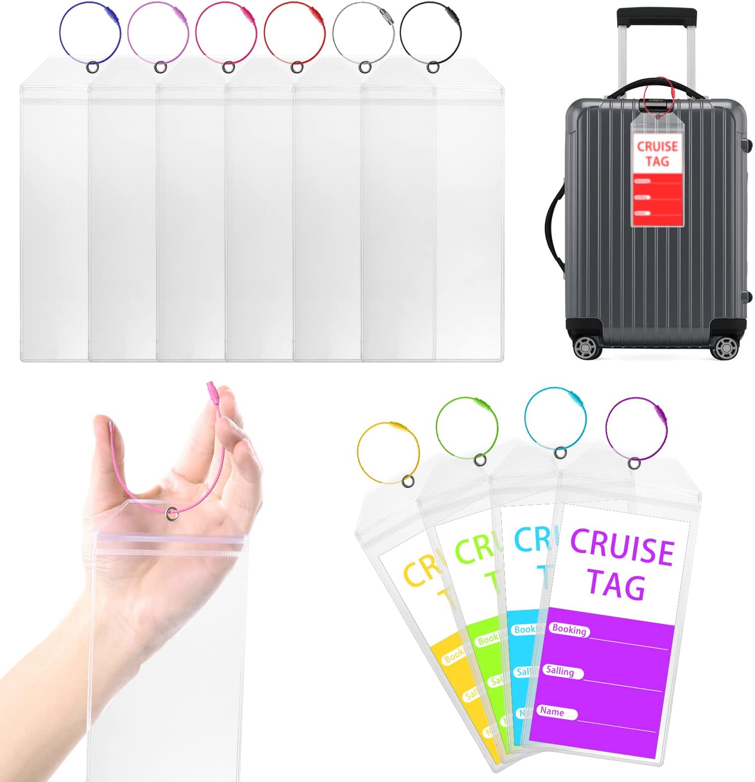 8Pcs Cruise Luggage Tag Holder, Waterproof Cruise Luggage Tags ...