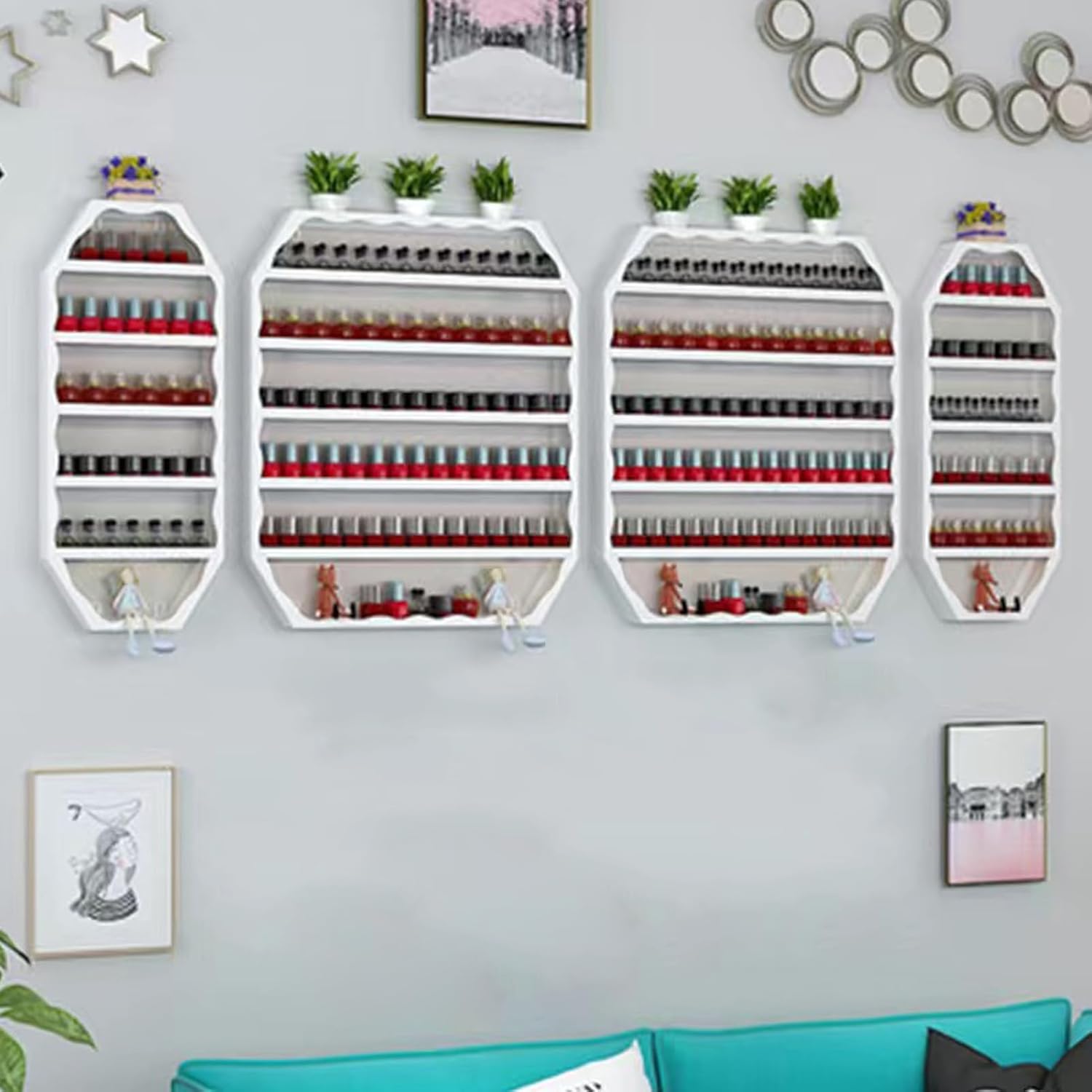 Amazon.com: Yesbon Wall-Mounted Metal Nail Polish Display Rack, Nail ...