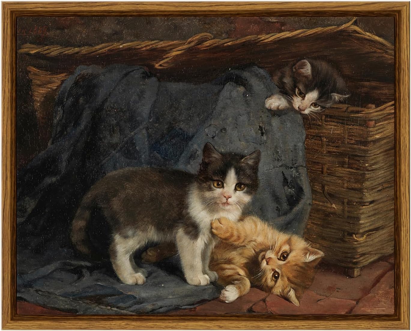 Amazon.com: ARPEOTCY Vintage Canvas Wall Art, Pictures Funny Cat Framed ...