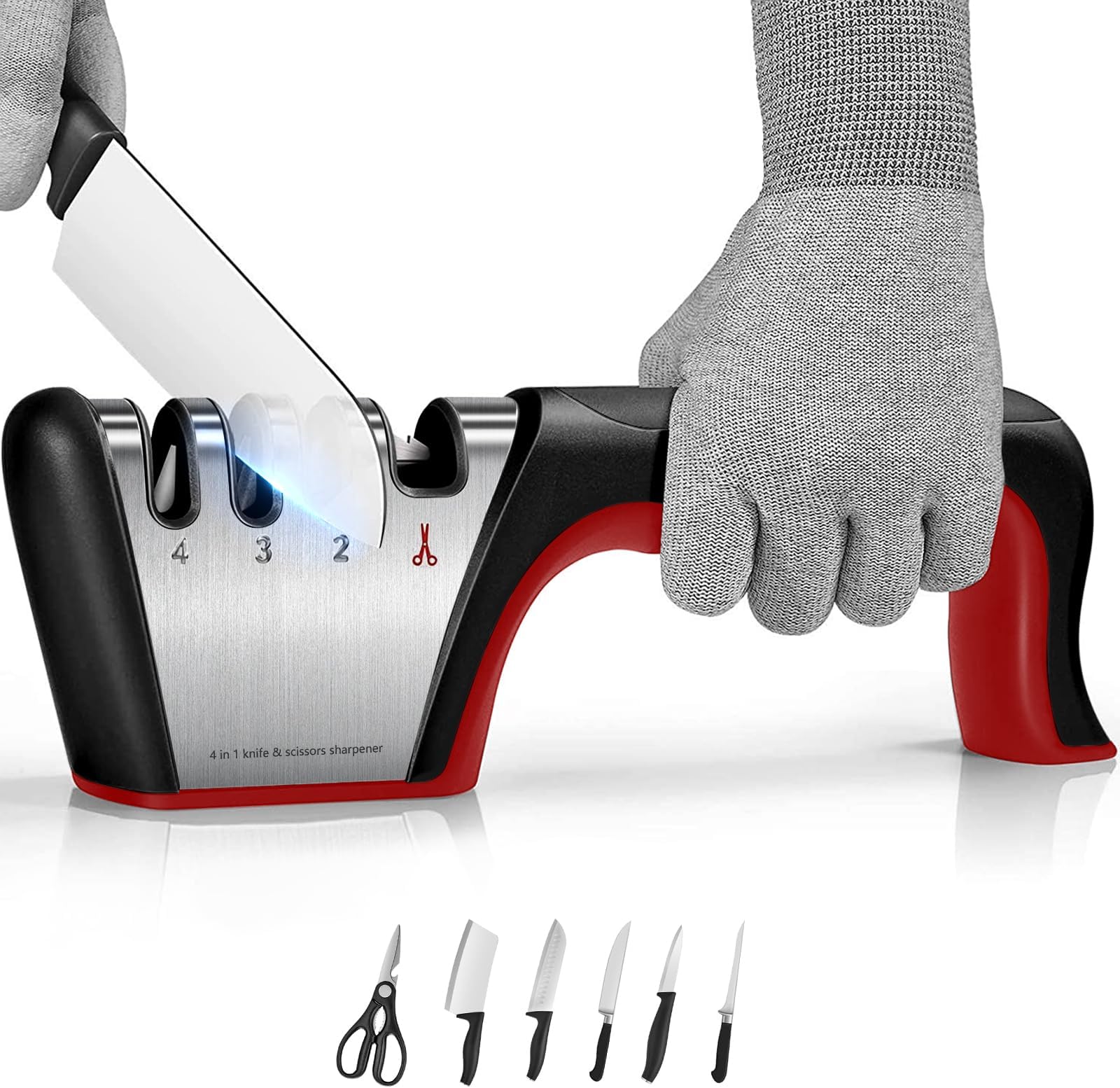 Amazon.com: Professional 4-in-1 Kitchen Knife Sharpener for Women ...