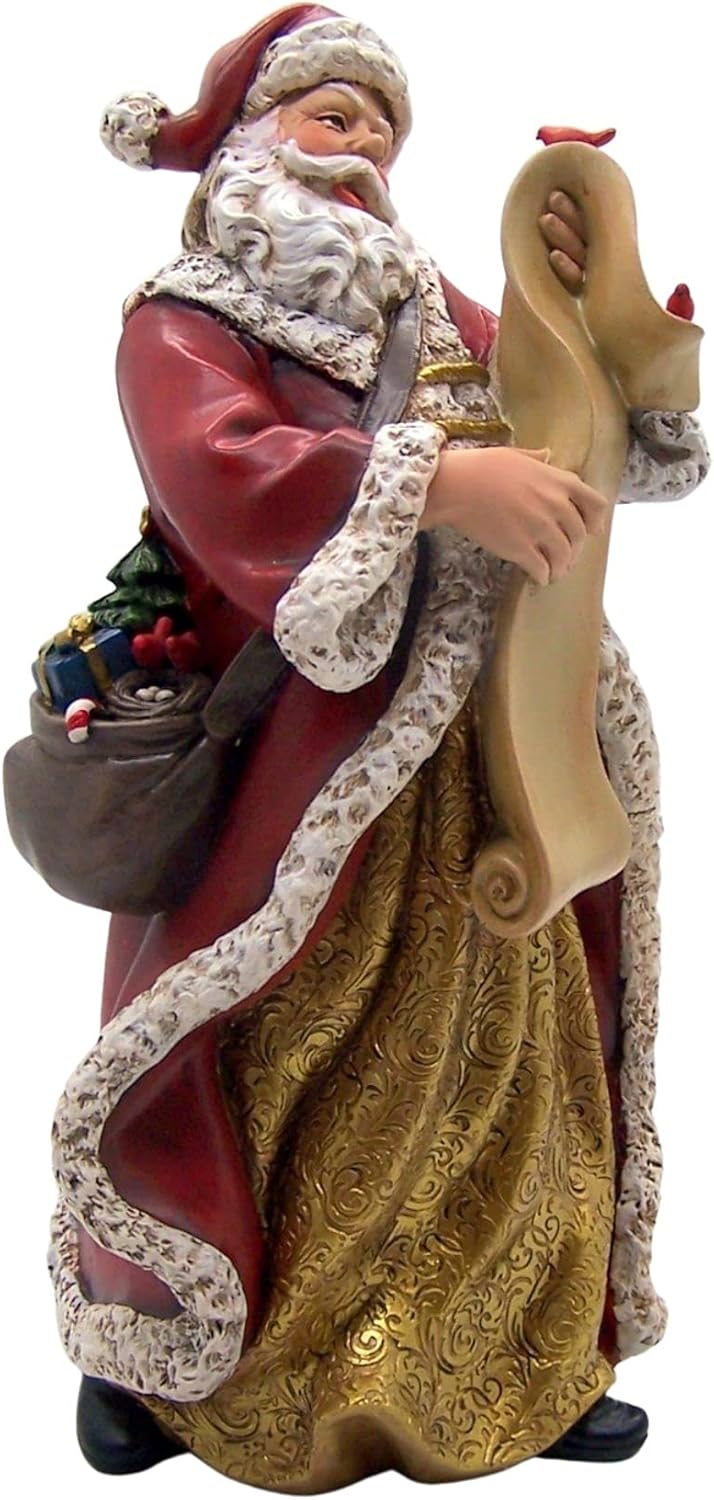 Amazon.com: Napco Whimsical Red Santa with List and Cardinal 13.75 x 6. ...