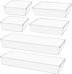 Vtopmart 6 PCS Plastic Clear Drawer Organizer : Amazon.ca: Office Products