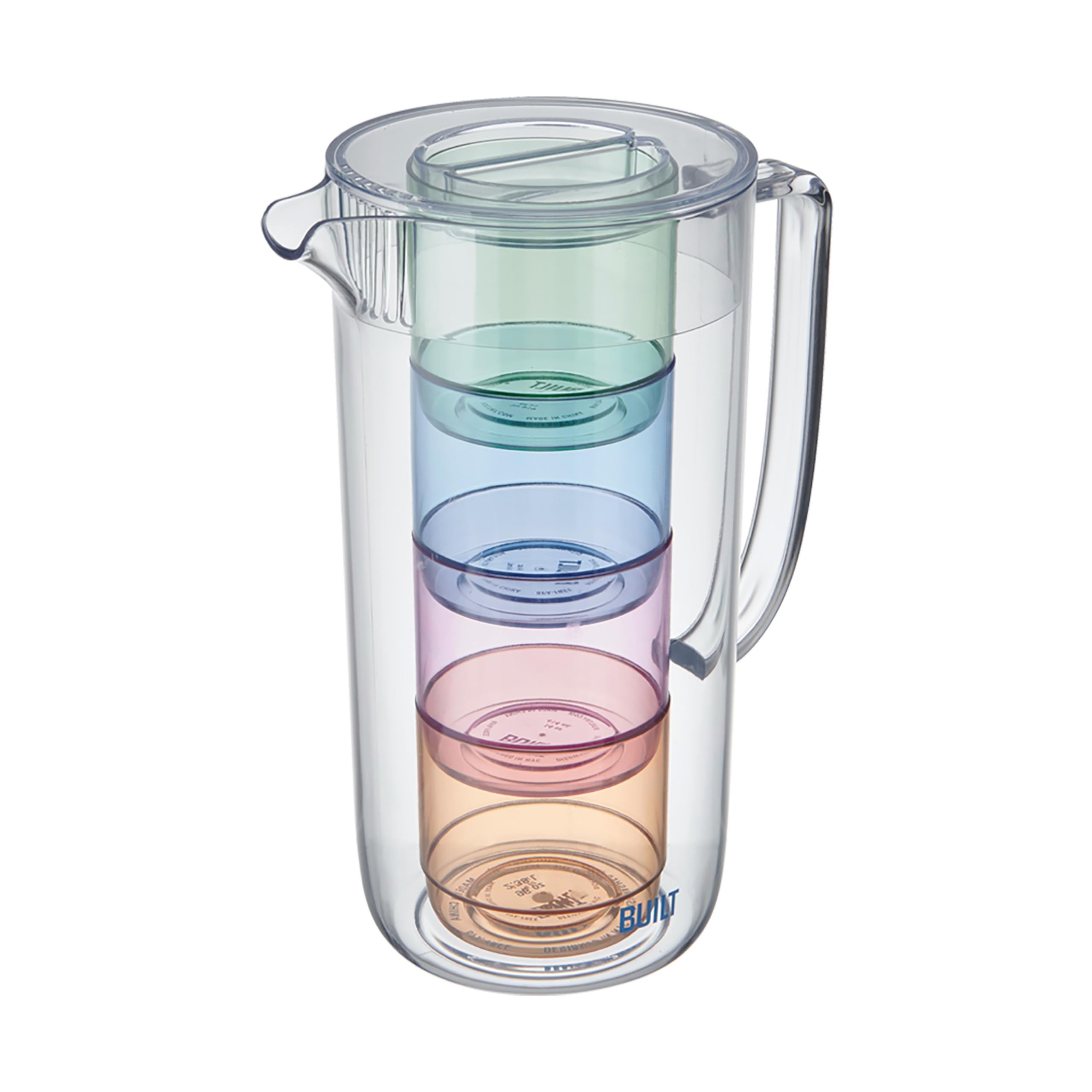Amazon.com: BUILT Acrylic Lagoon Pitcher With 4 Stackable Tumblers ...