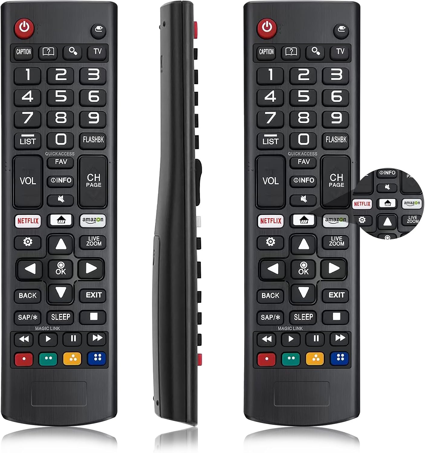 2 Pezzi Universale Telecomando per LG-Smart-TV, Telecomando per LG TV, con Pulsanti Netflix ...