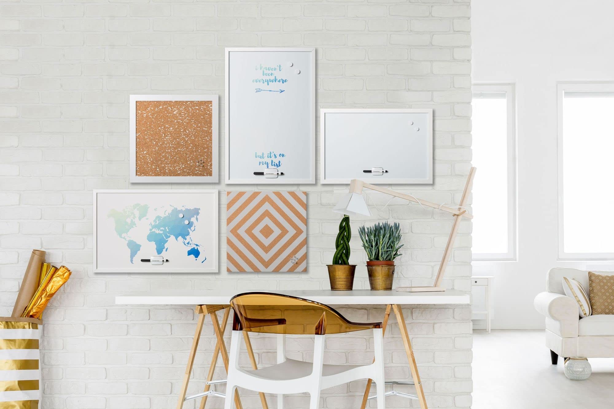 MasterVision Magnetic Dry Erase World Map Board, White Frame, 24 x 36 ...