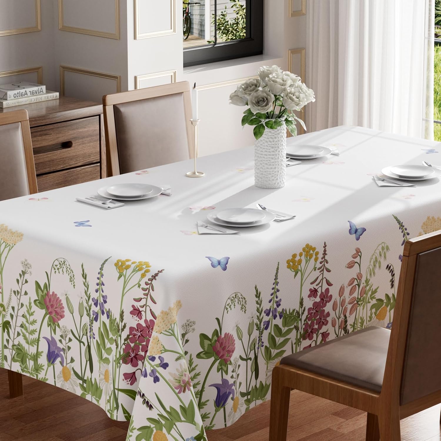 Amazon.com: BOTB LIHM Watercolor Wildflowers Butterfly Spring ...