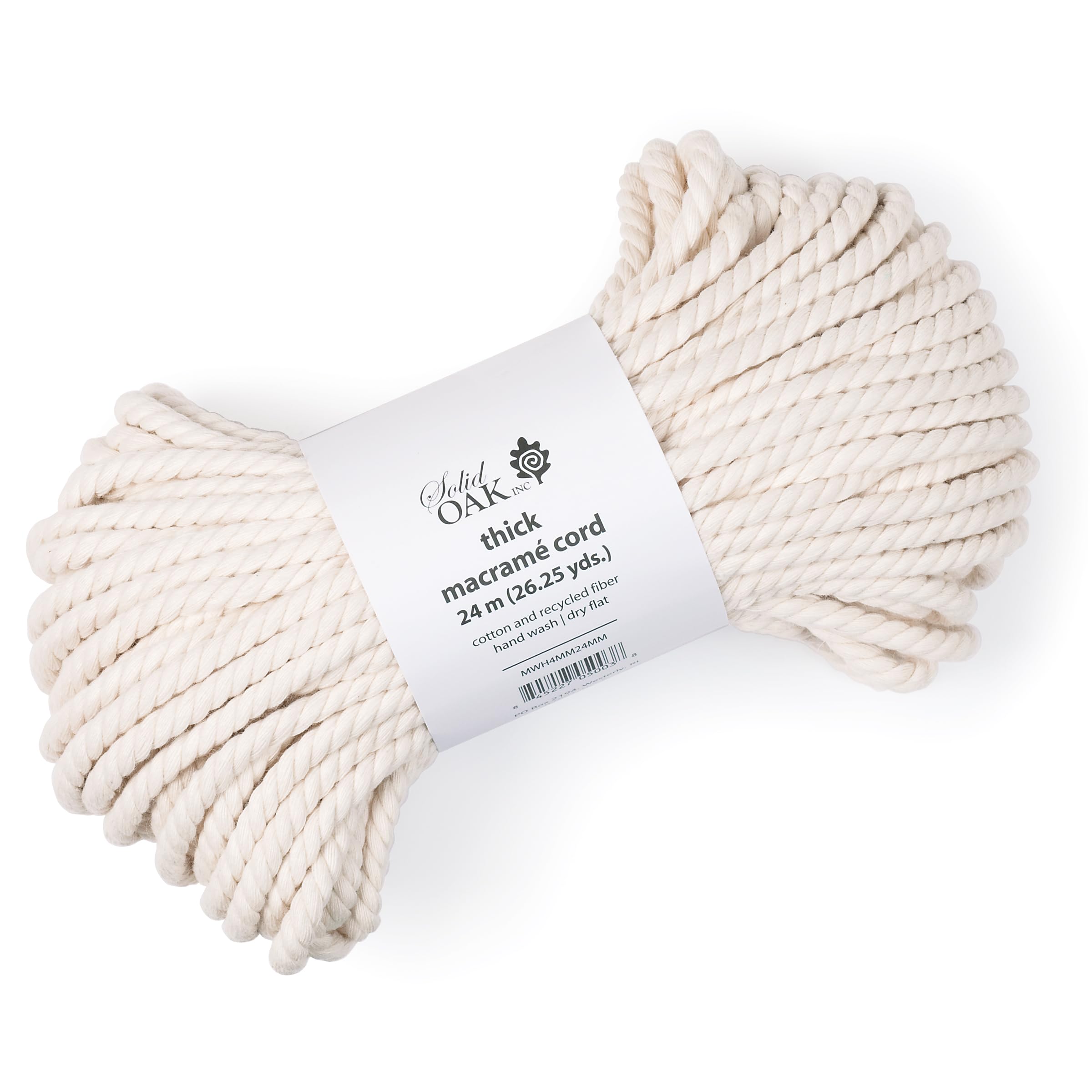 Amazon.com: Macrame Cord 4mm Cotton Natural Color 24 Meter Skein : Arts ...