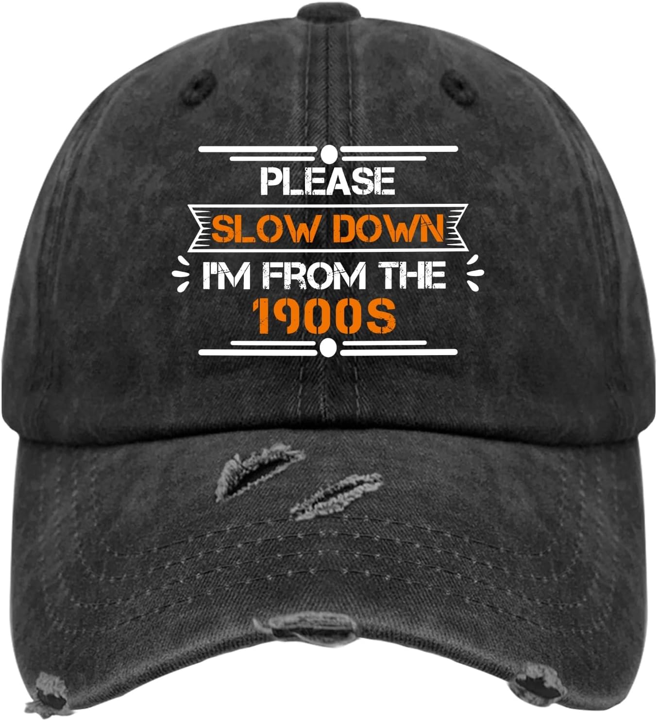 Please Slow Down I'm from The 1900s Hat for Mens Washed Distressed ...