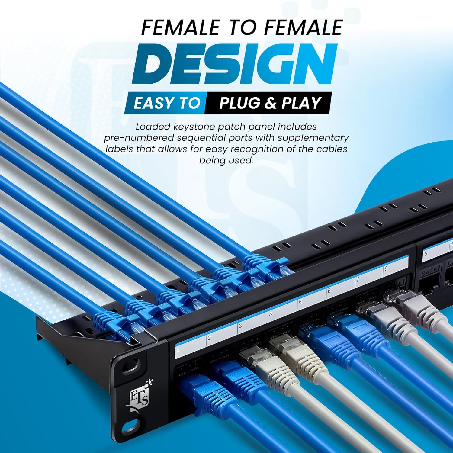 ETS 24 Port CAT6 Pass Through Coupler Patch Panel Philippines | Ubuy