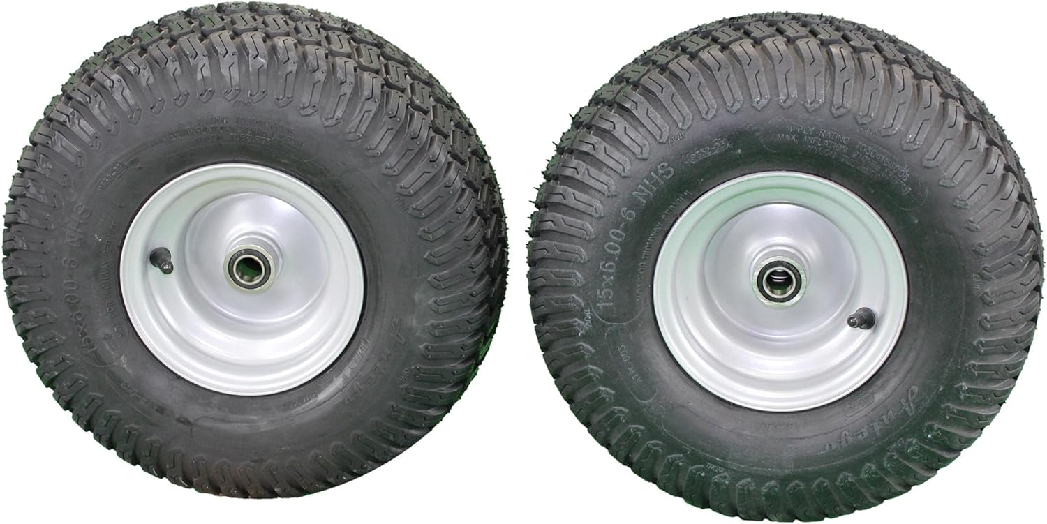 Amazon.com: Antego Tire & Wheel (Set of 2) 15x6.00-6 Tire and Wheel Assemblies, ATW-003, 4 Ply ...