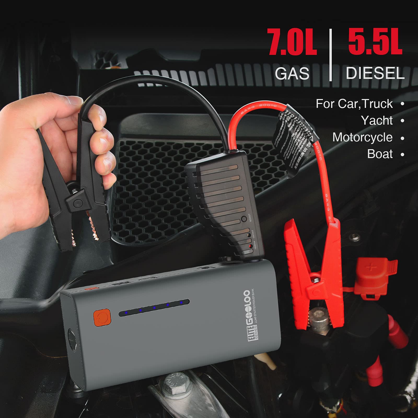 Snapklik.com : GOOLOO Jump Starter Battery Pack 2000A Peak SuperSafe ...