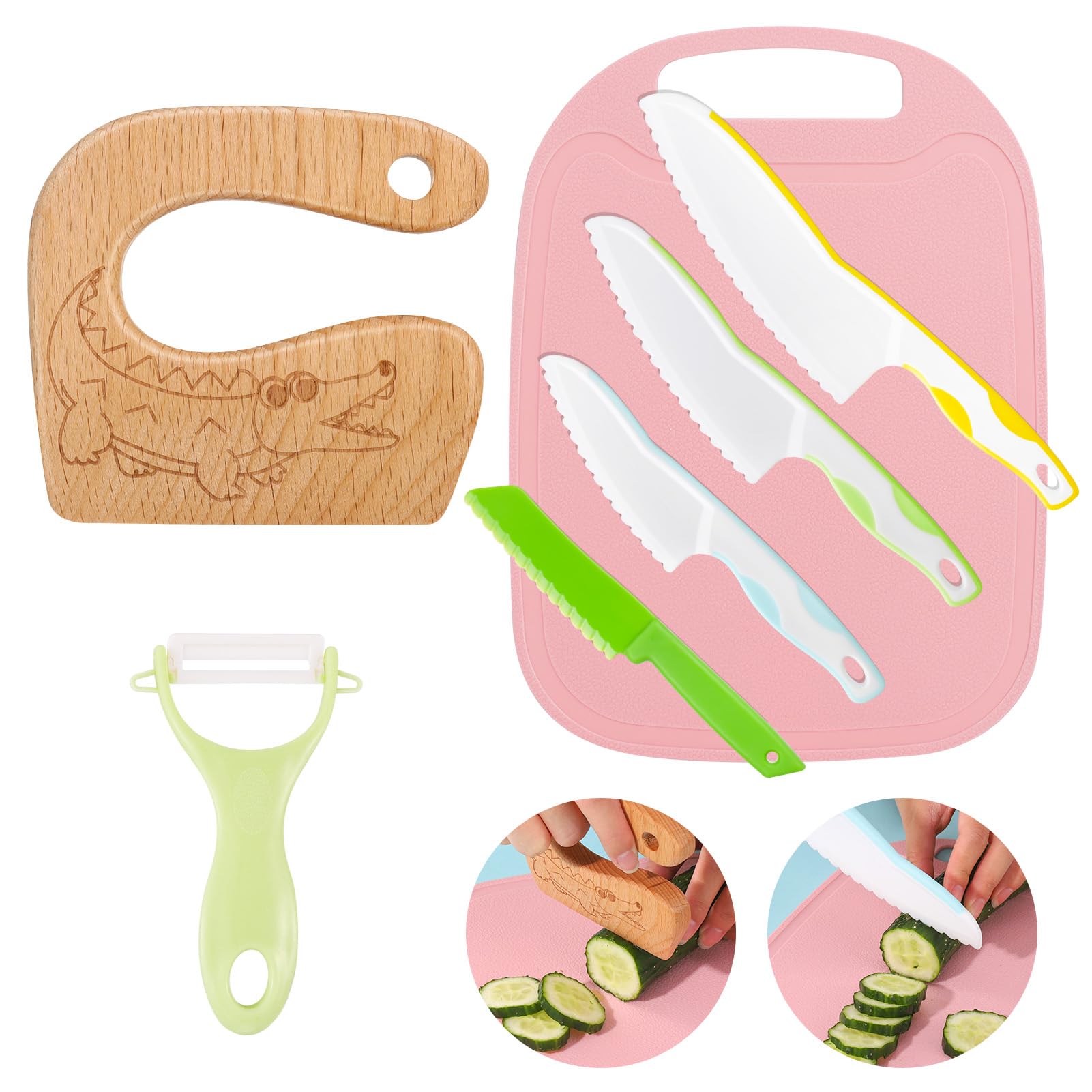 Safety Kids Kitchen Knives Set, 7PCS Children's Knives Set Toddler ...