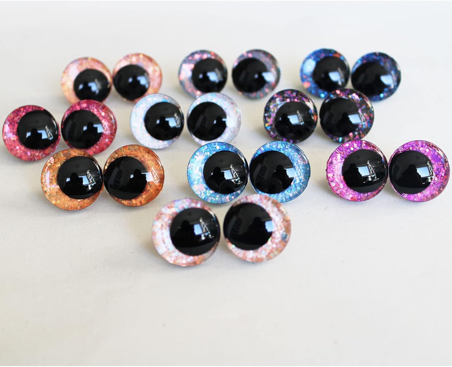 Amazon.com: 20pcs 12-30mm Glitter Plastic Eyes for Amigurumi Puppet ...