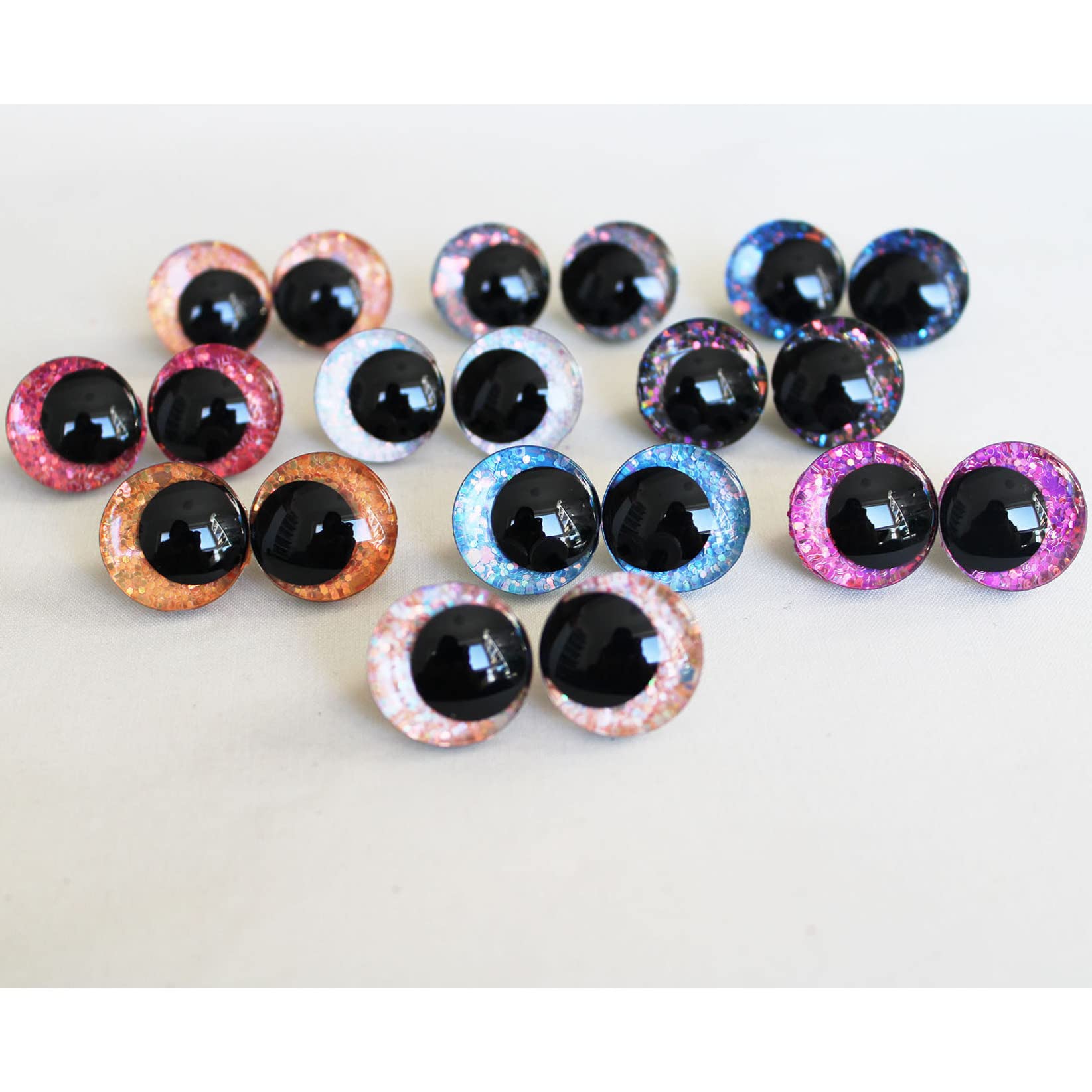 Amazon.com: 20pcs 12-30mm Glitter Plastic Eyes for Amigurumi Puppet ...