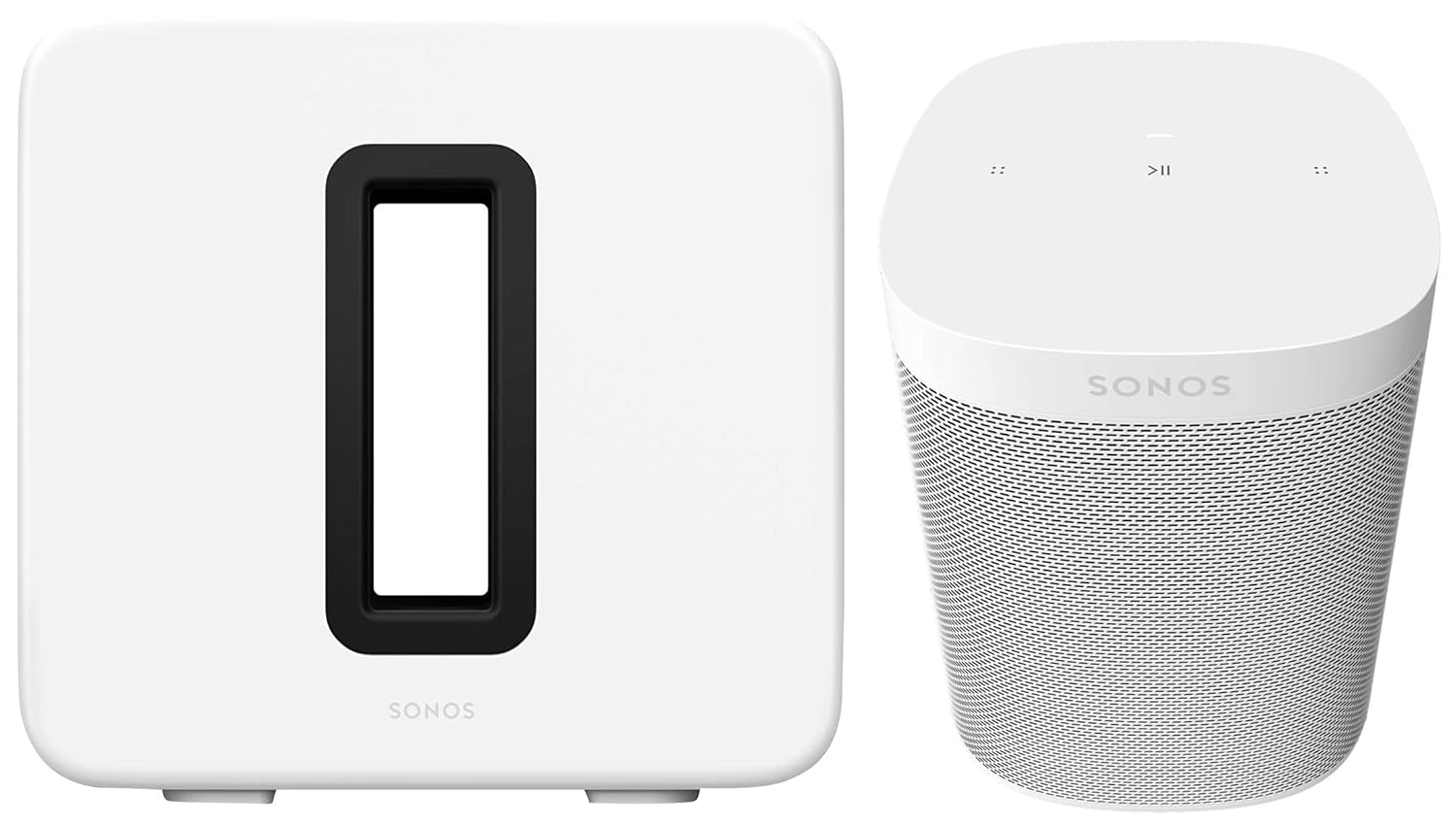 Sonos Sub (Gen 3) Wireless Subwoofer (White) & One SL Wi-Fi Bookshelf ...