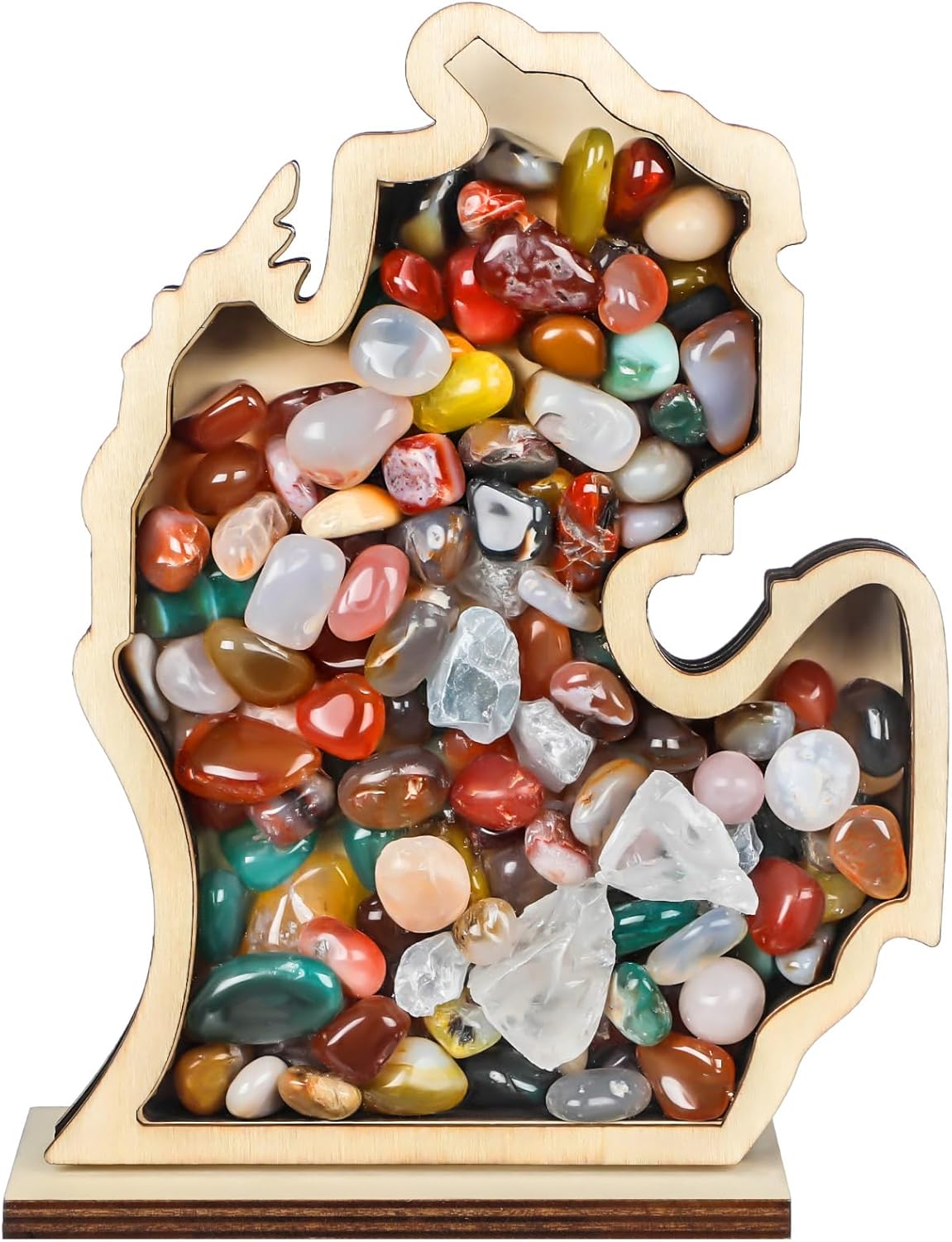 Amazon.com - Michigan Shaped Wooden Shadow Box with Acrylic Window ...