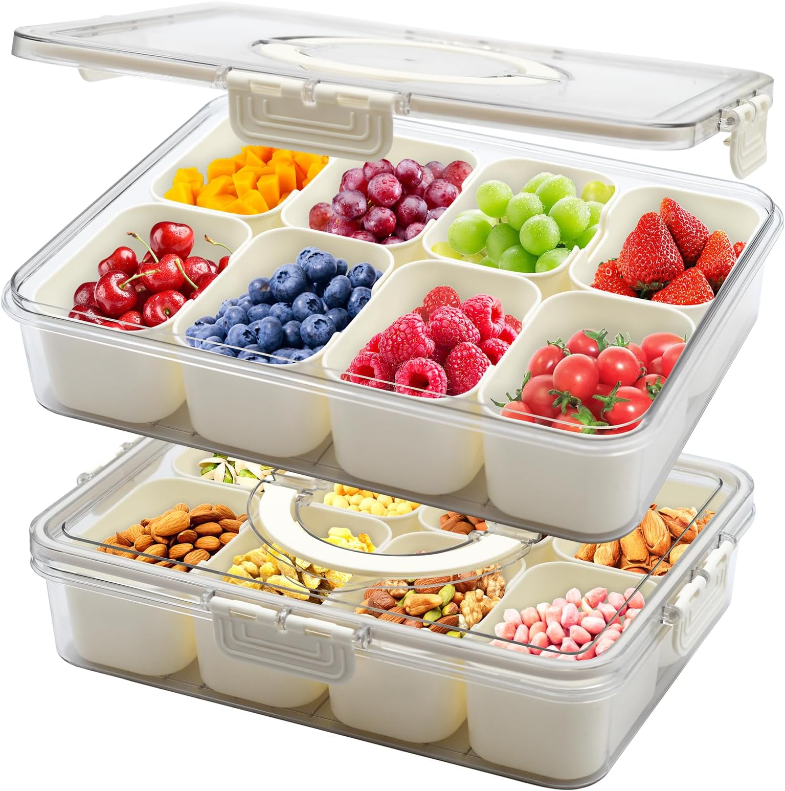 Amazon.com: Eanpet 2Pack Divided Veggie Tray with Lid and Handle 8 ...