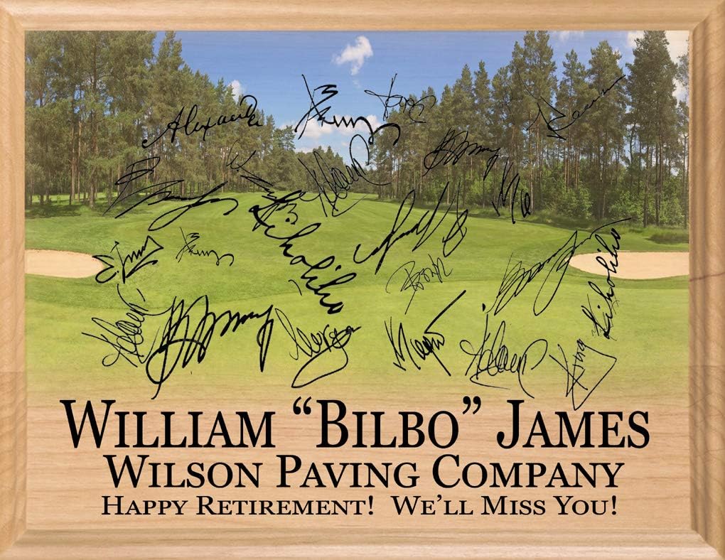 Amazon.com: Personalized Retirement Gift Plaque – Golf-Themed Signable ...