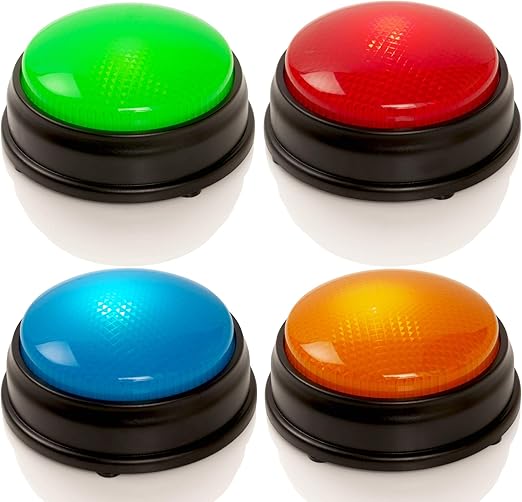 Amazon.com: Learning Minds Answer Buzzers for Quizzes - Set of 4 Lights ...