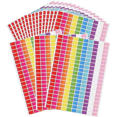 4000pcs Rectangle Color Coding Labels, 3/4inch Colored Stickers ...