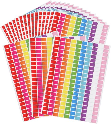 4000pcs Rectangle Color Coding Labels, 3/4inch Colored Stickers ...
