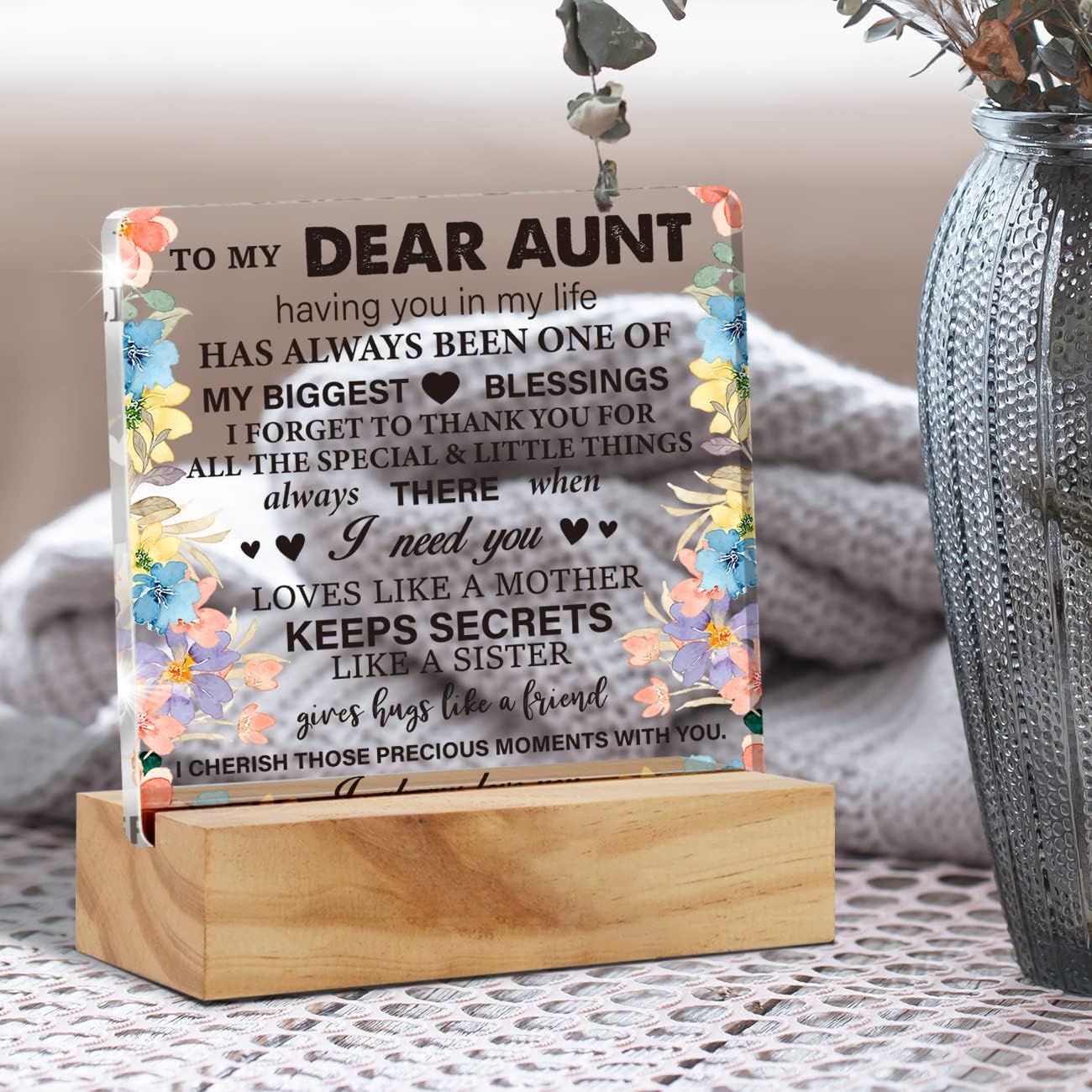 Thoughtful Auntie Gift Aunt Gifts To My Dear Aunt Thank You – Placa de ...
