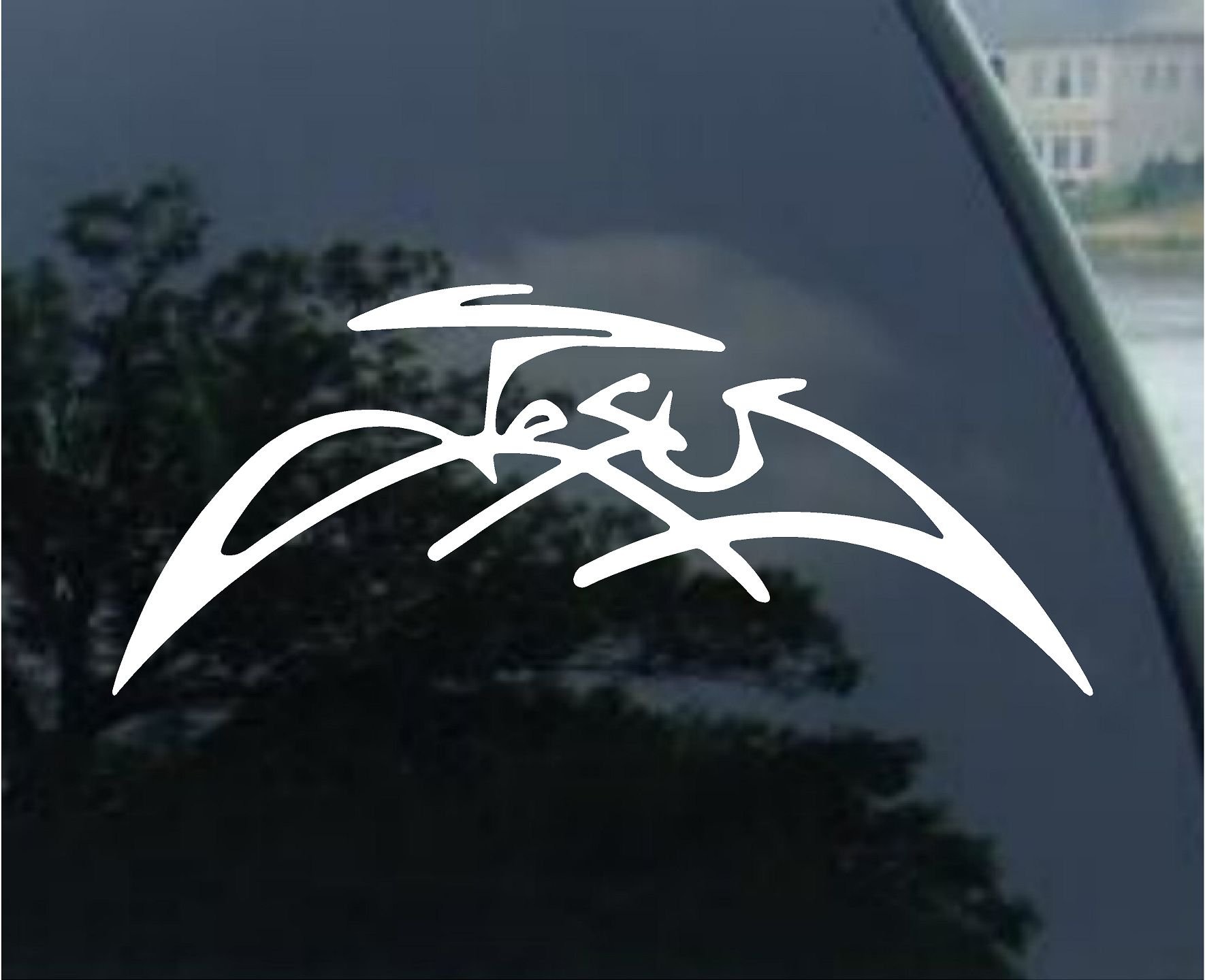 Amazon.com: Religious christian jesus name 6" white Vinyl Decal Sticker ...