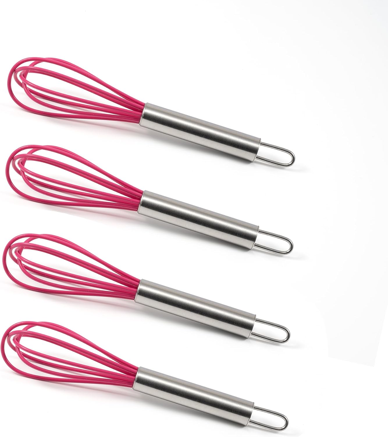 Amazon.com: Mini Whisks 6 inch 4Pcs silica gel stainless steel Whisk ...