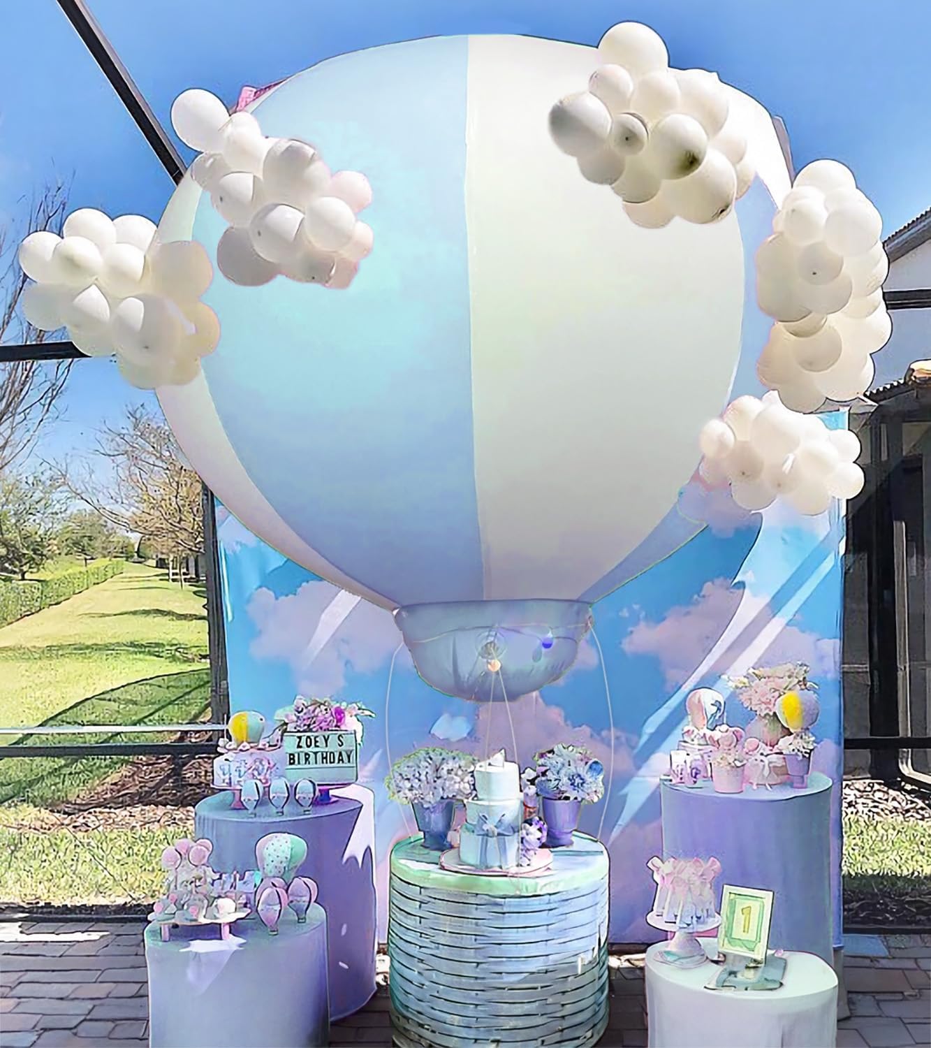 Amazon.com: 5ft PVC Half Hot Air Balloon Decor for Baby Showers, Kids ...