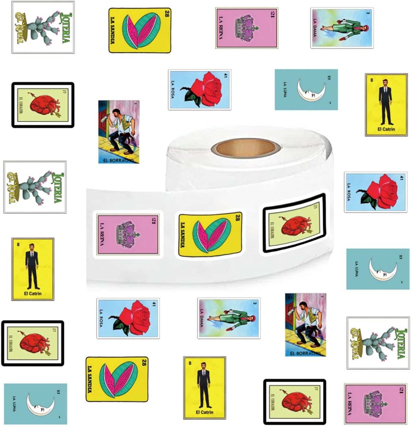 Amazon.com: Lottery Stickers (500 pcs), 10 Sheets Aesthetics Cartoon ...