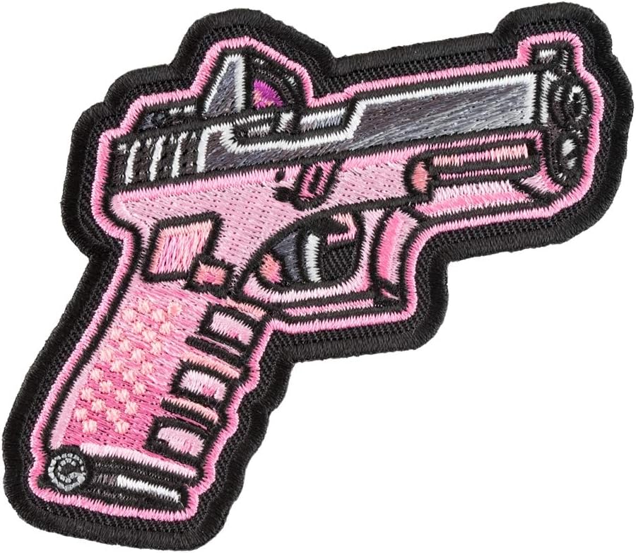 Amazon.com: PatchStop Tactical Pistol Pink Gray Iron On Patches for ...