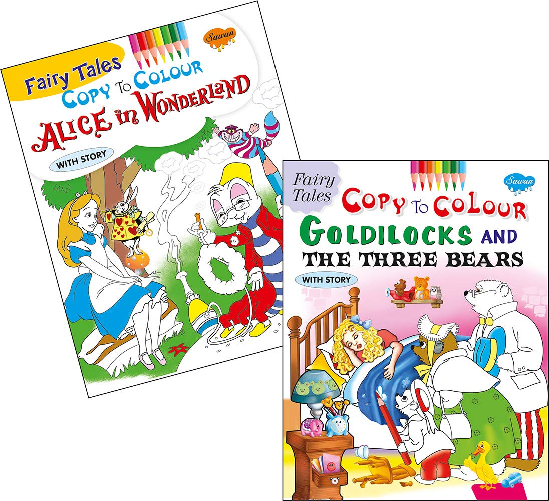 Buy Fairy Tales Copy to Colour of Alice in Wonderland and Goldilocks ...