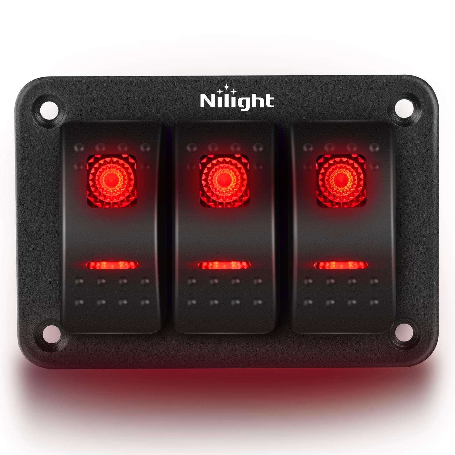 Snapklik.com : 90019C 3 Gang Aluminum Rocker Switch Panel Toggle Dash 5 ...