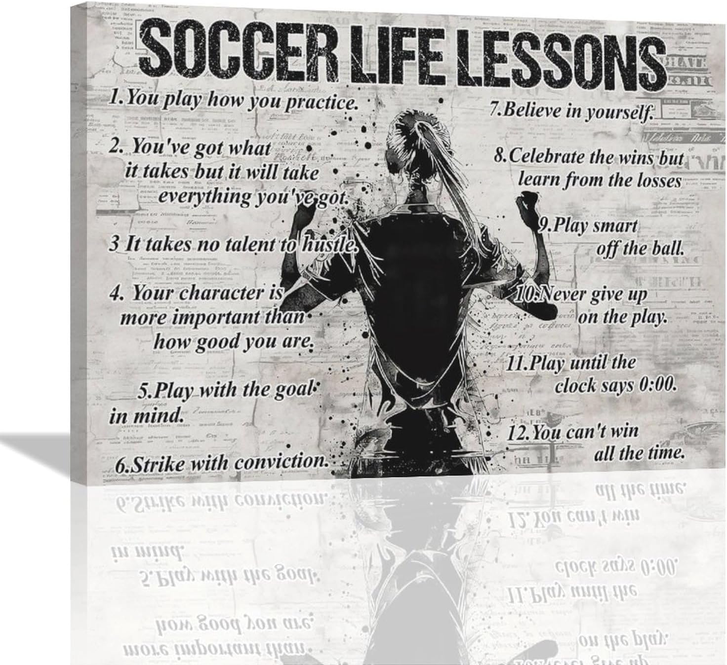 Amazon.com: Soccer Sports Wall Art Soccer Life Lessons Wall Decor ...
